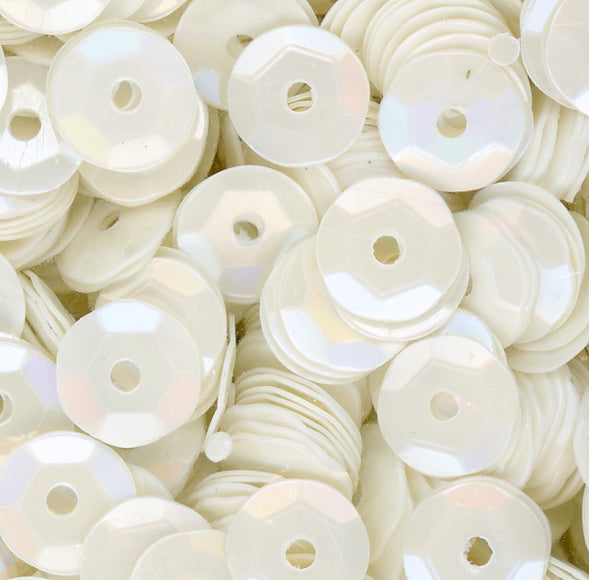 6mm Slightly Cupped Glossy Ivory – Cartwright's Sequins
