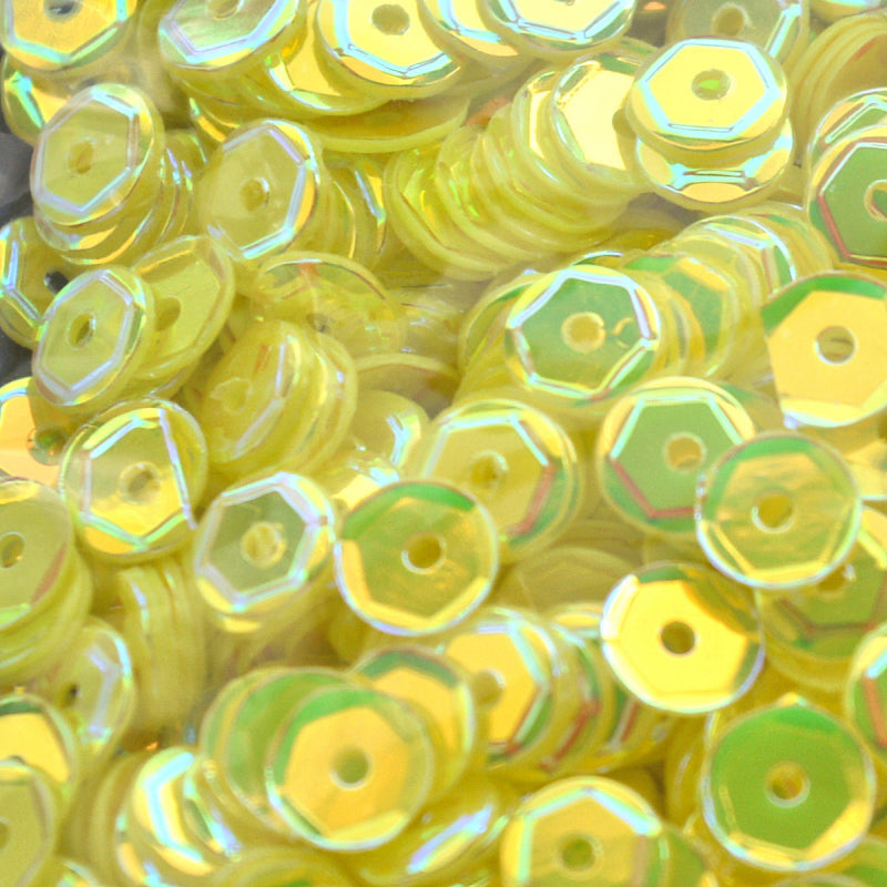 4mm Slightly Cupped Crystal Opaque Lt. Lemon Yellow 100 Grams ...